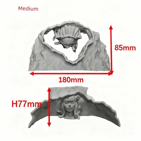 3D-печатное укрытие для аквариума для рыб, креветок и мелких водных животных - Средний Серый