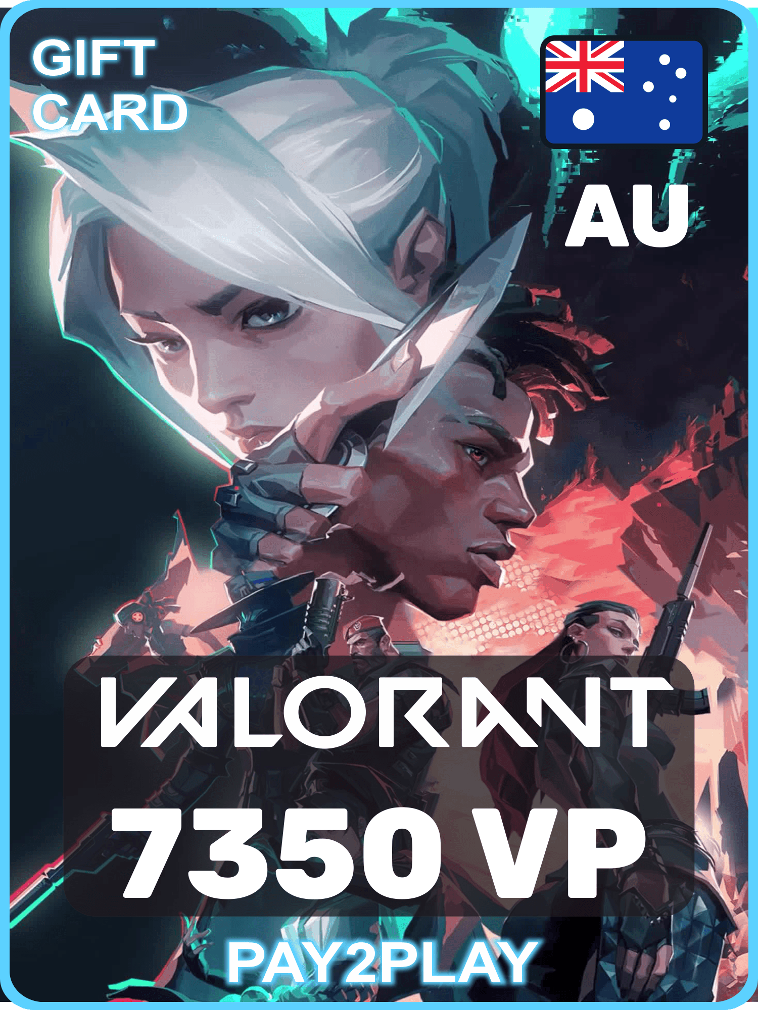 Подарочная карта Valorant 7350 VP, Австралия / цифровой код / Valorant Gift Card Australia, 7350 VP