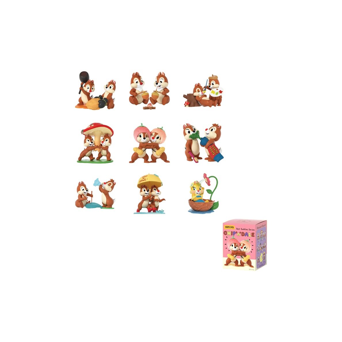 52TOYS X Disney Чип и Дейл Коллекция Дуэ Коллекция Слепые Коробки 1 Слепая Коробка Цельная Коробка 8 Упаковок