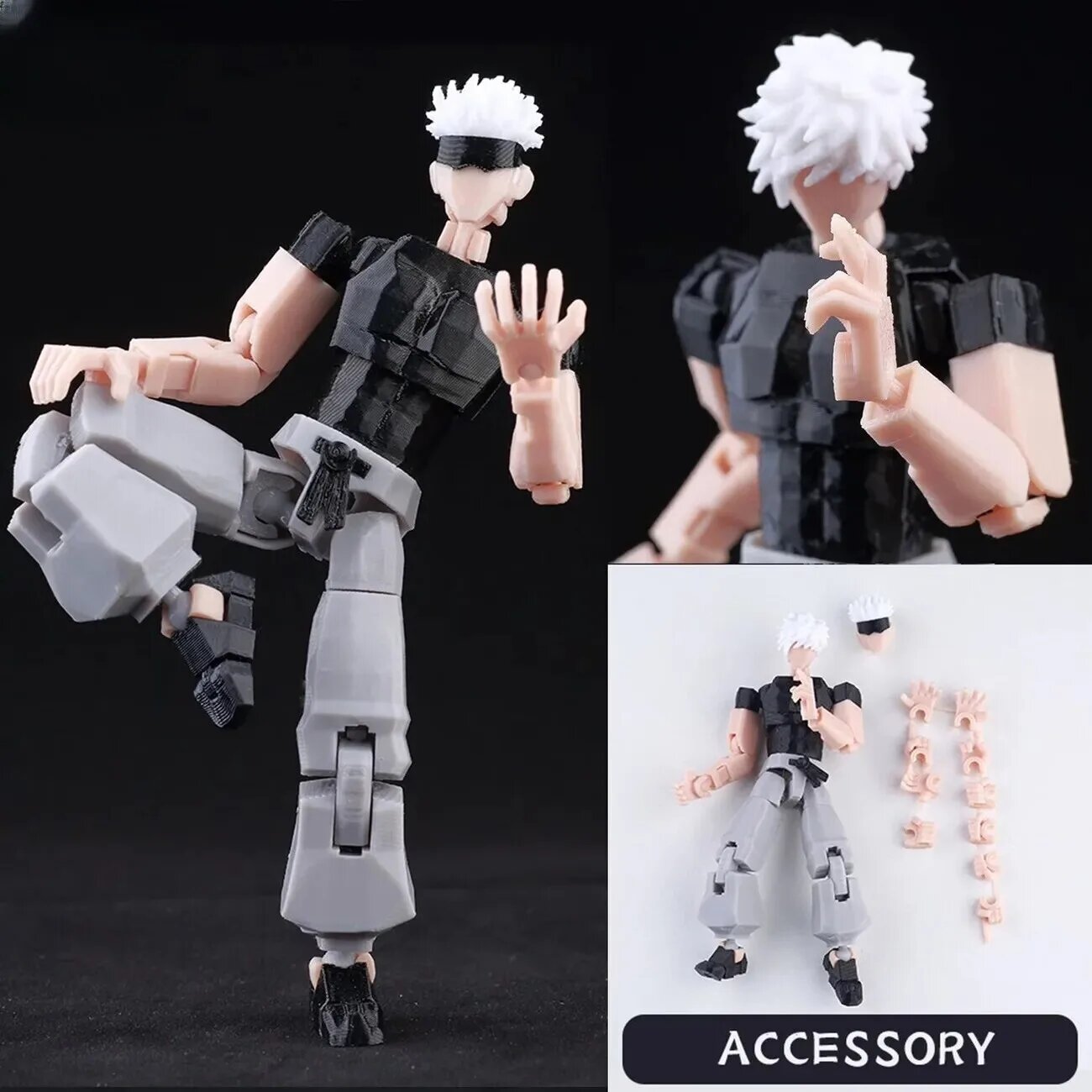 MINISO 3D-фигурка Lucky13 Годжо Сукуна 14см Черный, XP044-02