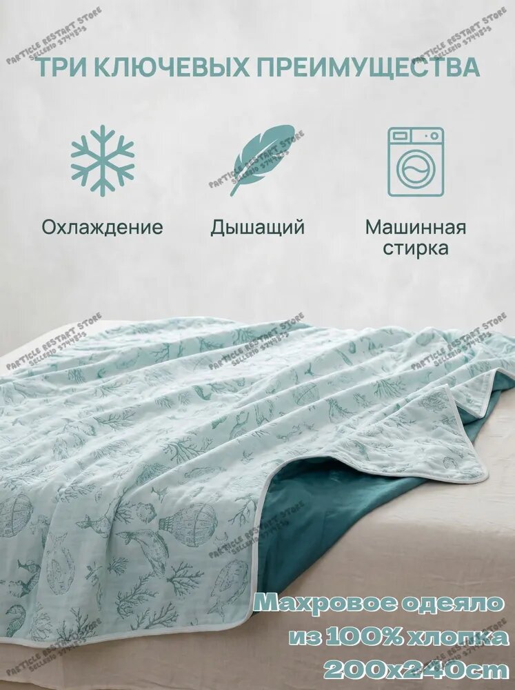 Одеяло Евро 200x240 см, Всесезонное, с наполнителем хлопок, комплект из 1 шт