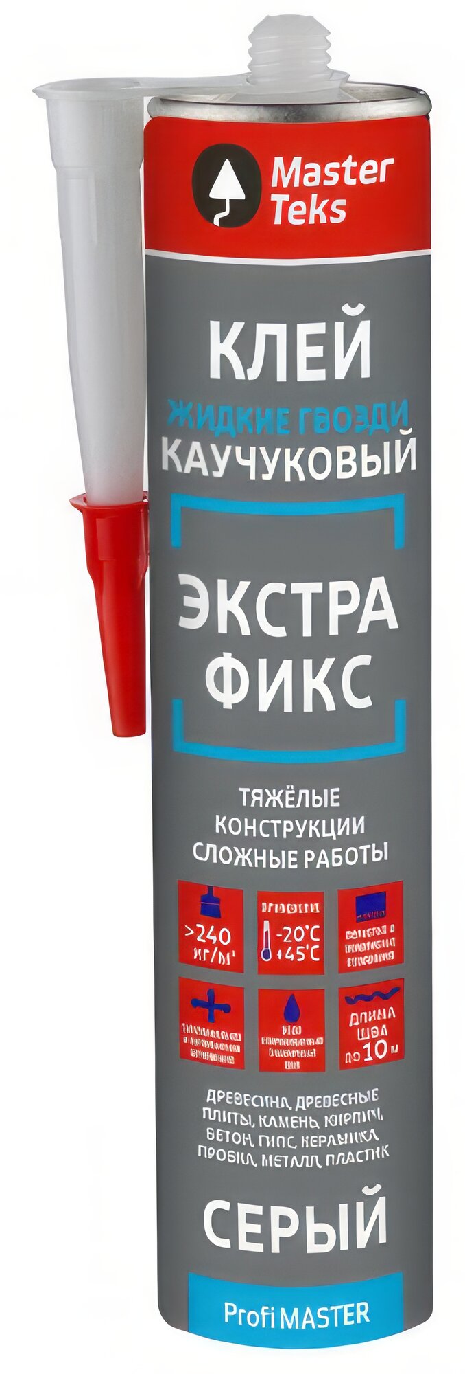 Клей монтажный MASTERTEKS PM Экстра фикс жидкие гвозди 362г серый