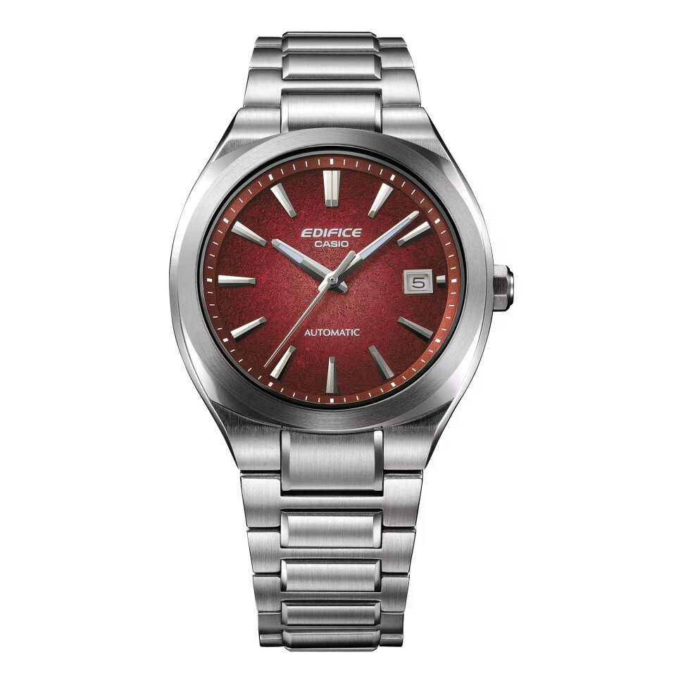 Наручные часы CASIO Edifice, серебряный, красный — фото 1
