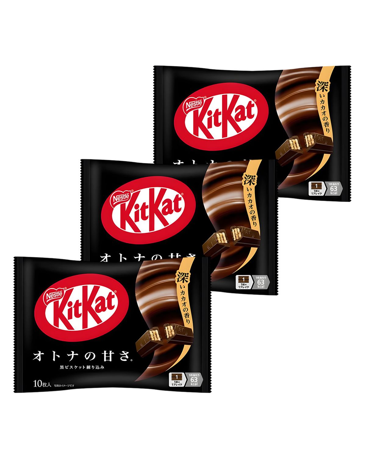 Японские батончики Nestle KitKat Mini Otona-no-Amasa Black с темным шоколадом, 3х10 шт - 4902201183086