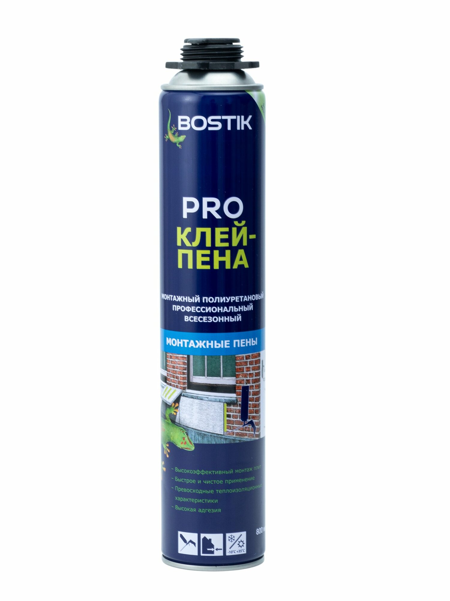 Клей-пена полиуретановая Bostik Pro 800 мл всесезонная для внутренних и наружных работ