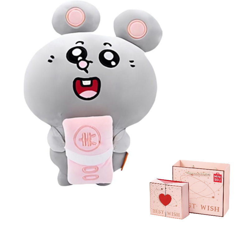 Подарочная сумка с игрушкой MINISO "С Новым Годом" с оленем и елкой, унисекс, Make hay