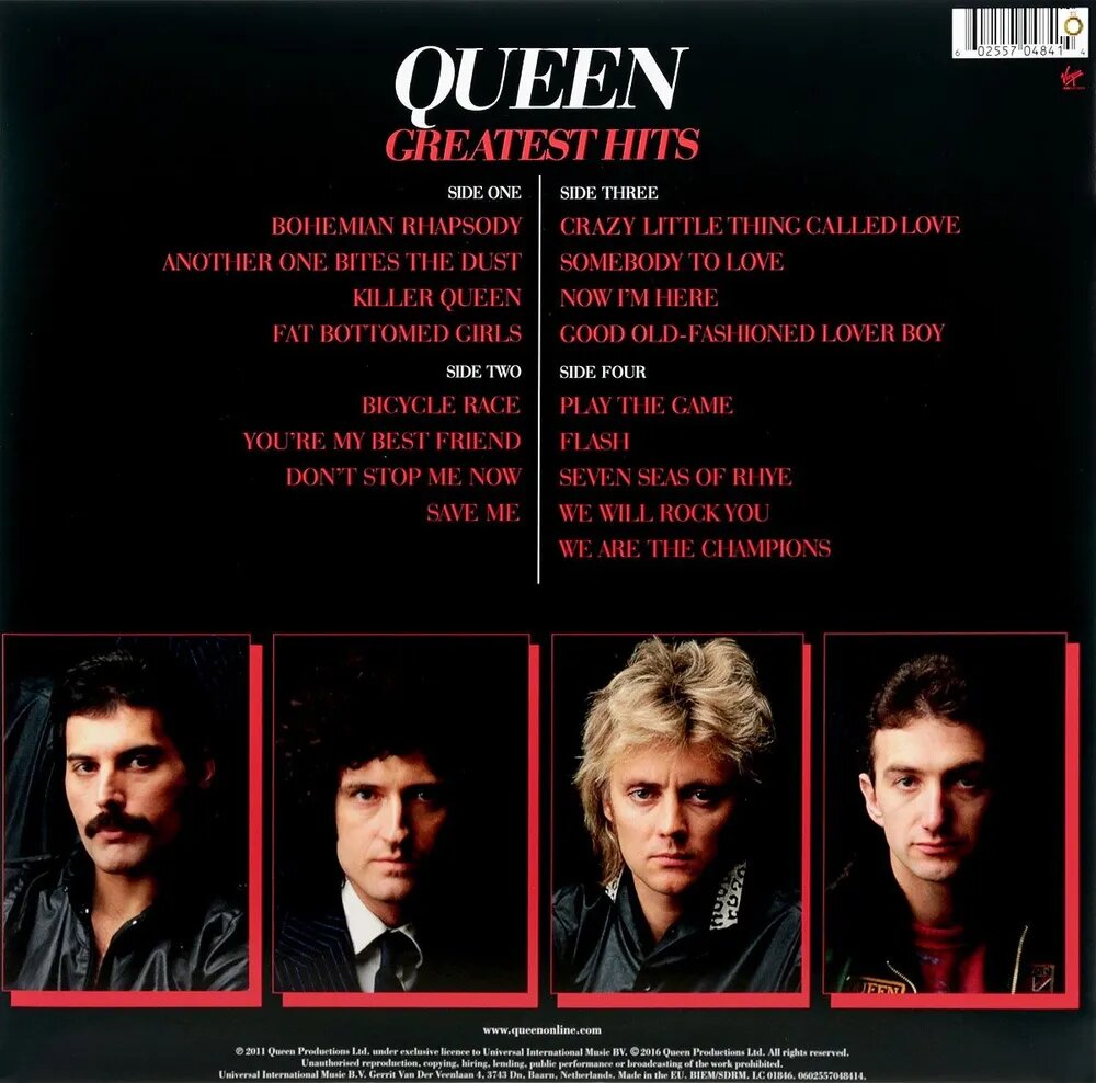 Виниловая пластинка Queen Greatest Hits, Импортное издание, 2 LP, 2016 год