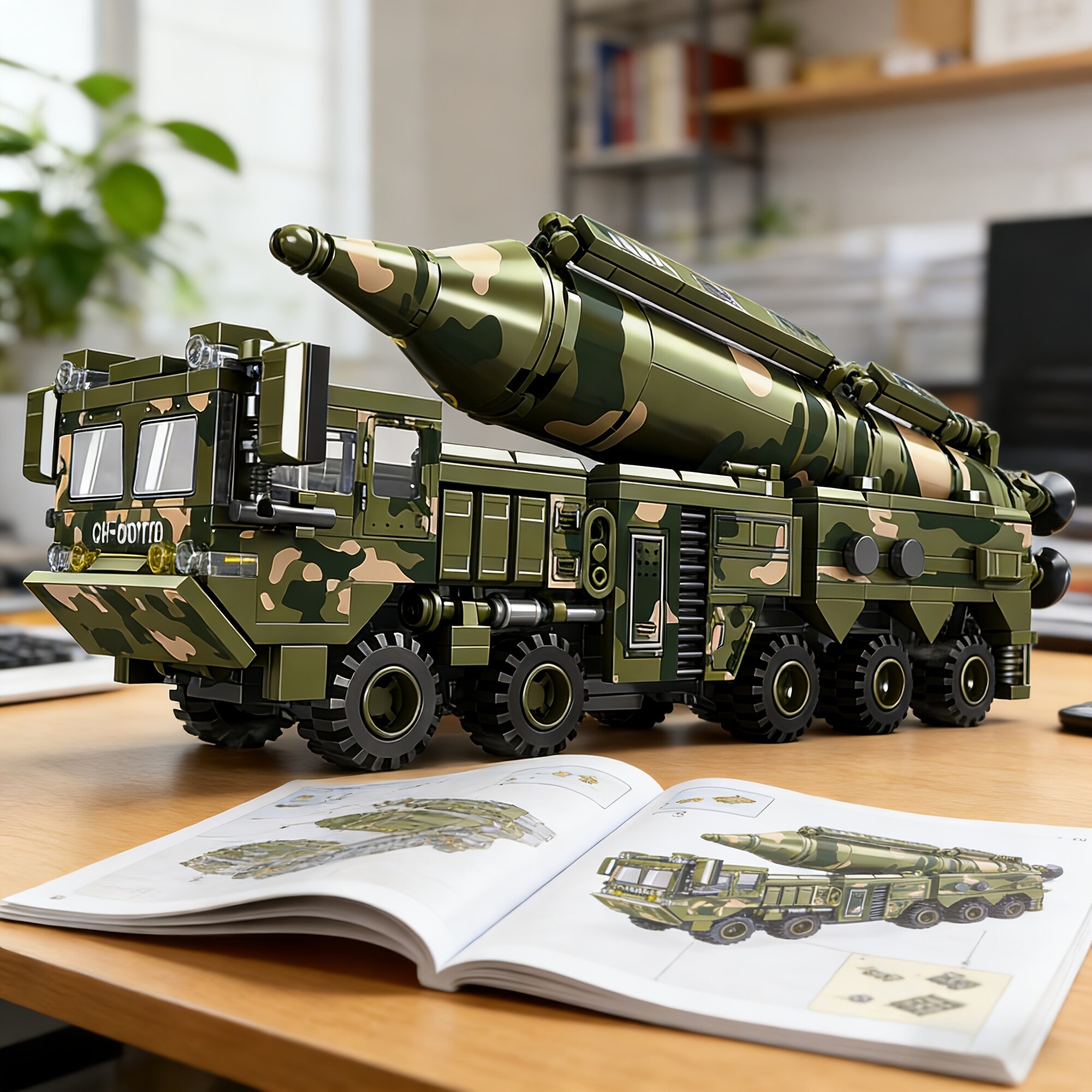 Детский обучающий конструктор военный грузовик с ракетной установкой, развивающая игрушка для мальчиков, декоративная модель для подарка на день рождения