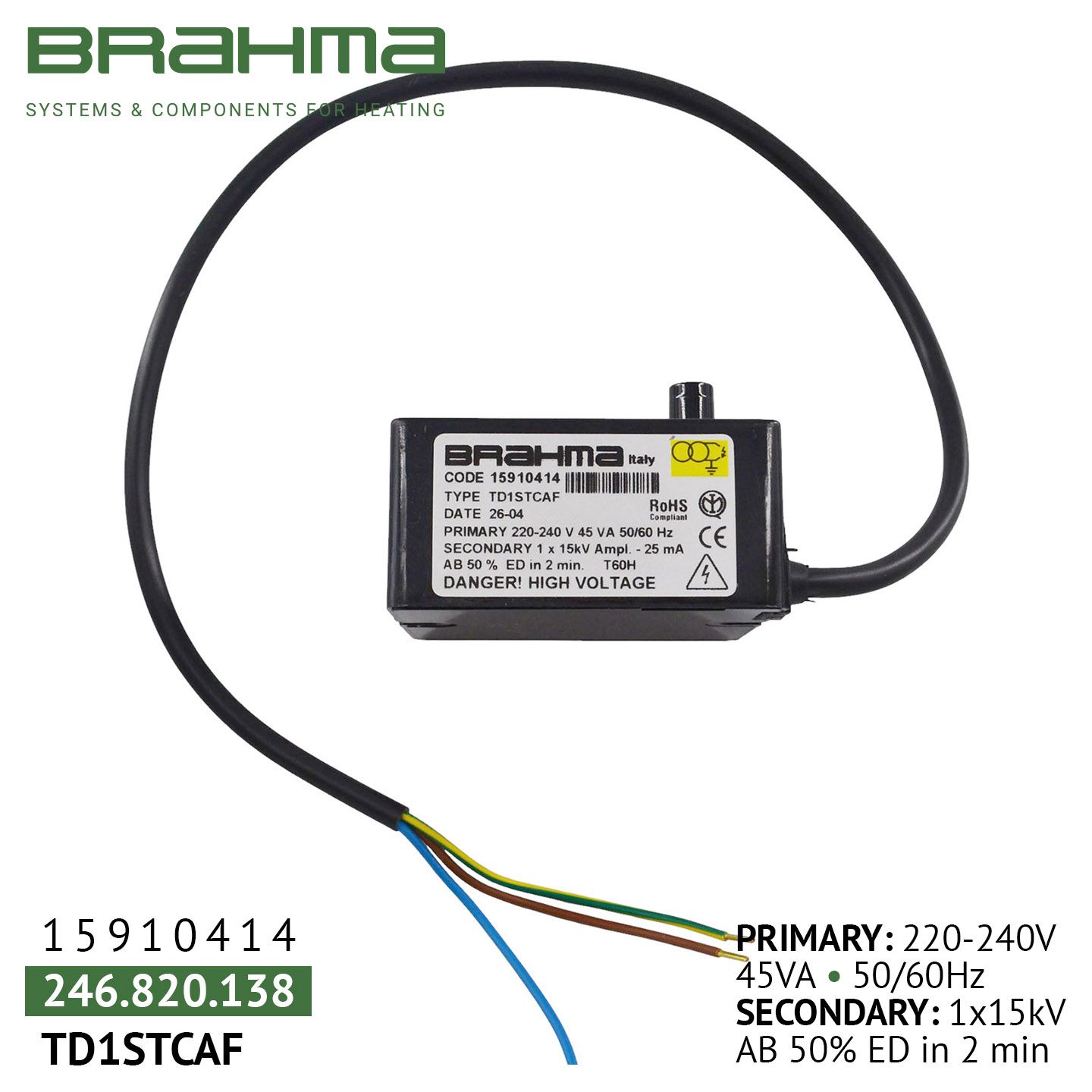 Трансформатор Brahma TD1STCAF, 15910414
