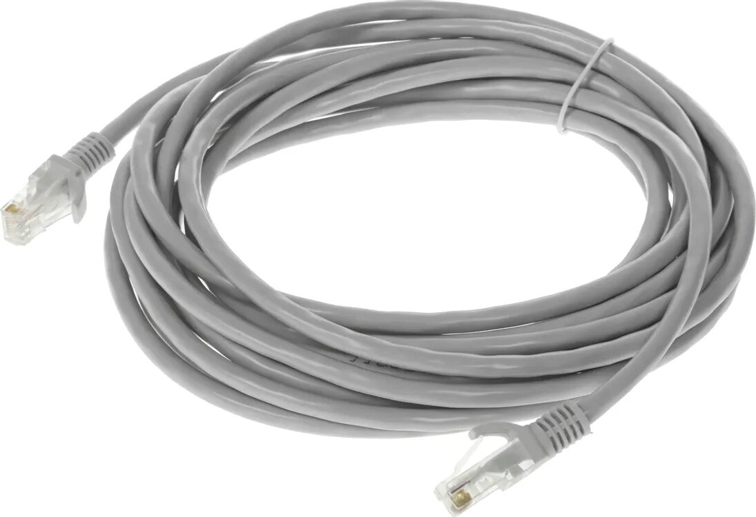 Патч-корд CABLEXPERT PP6U-5M литой (molded), UTP, кат.6, 5м, 4 пары, 24AWG, алюминий омедненный, многожильный, серый
