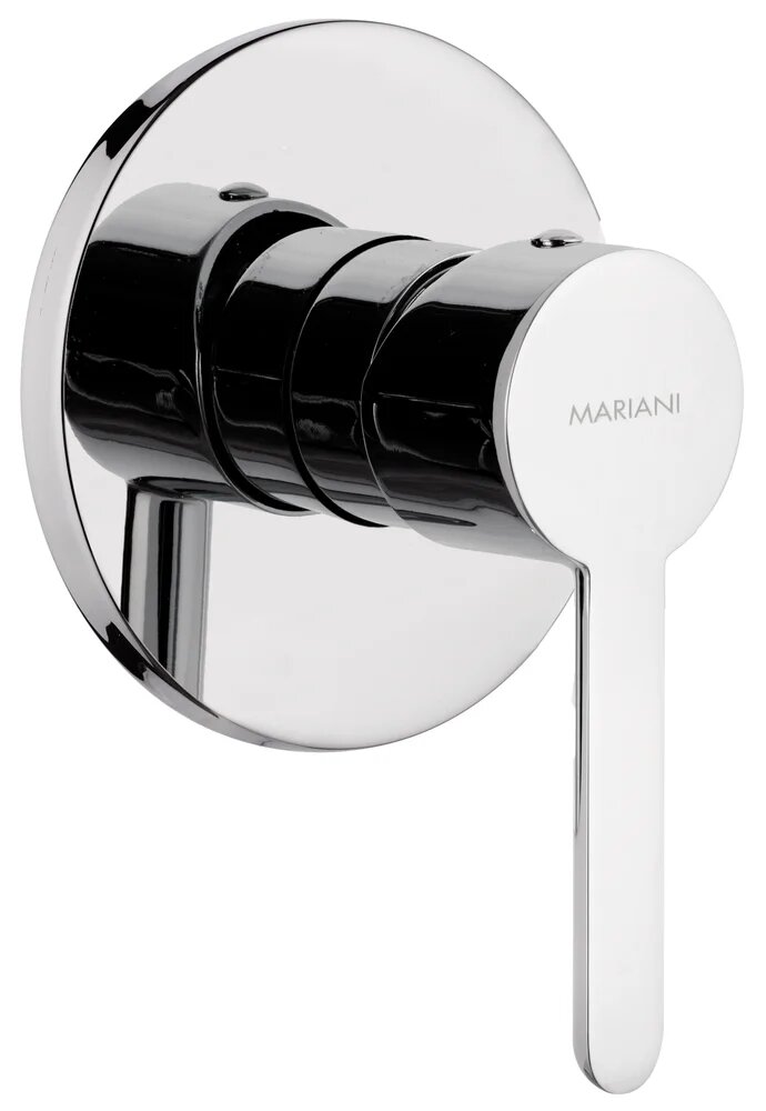 Встраиваемый смеситель для душа и ванны Mariani B00179WN С внутренней частью, латунный, рычажный, настенный, хром, глянцевый, с керамическим картриджем