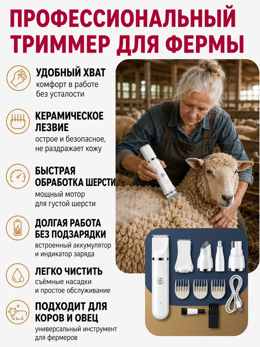 Мощная машинка для стрижки овец и баранов