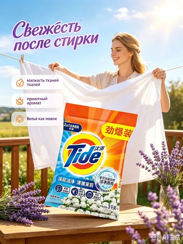 Стиральный порошок 3000.1 г 1 стирок Для белых тканей, Для цветных тканей