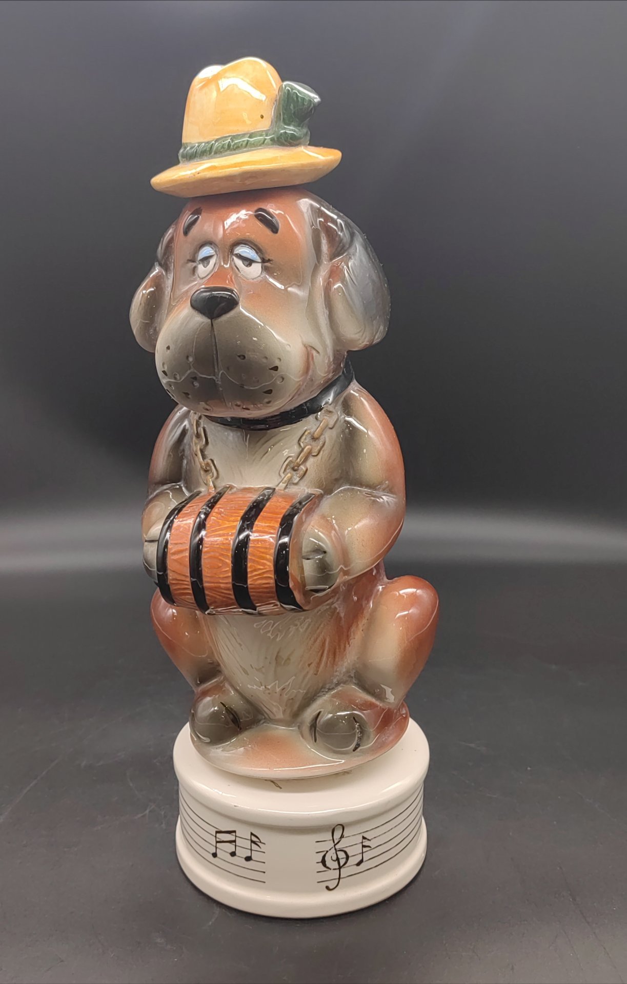 Бутылка музыкальная "Собака", фаянс, роспись, Тайвань, 1990-2000 гг.