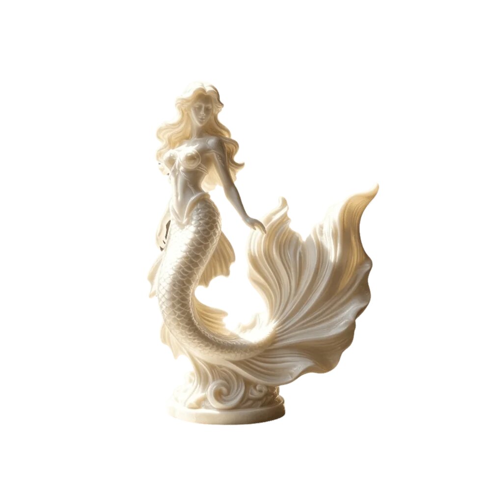Статуэтка русалки белая, 3D пластик