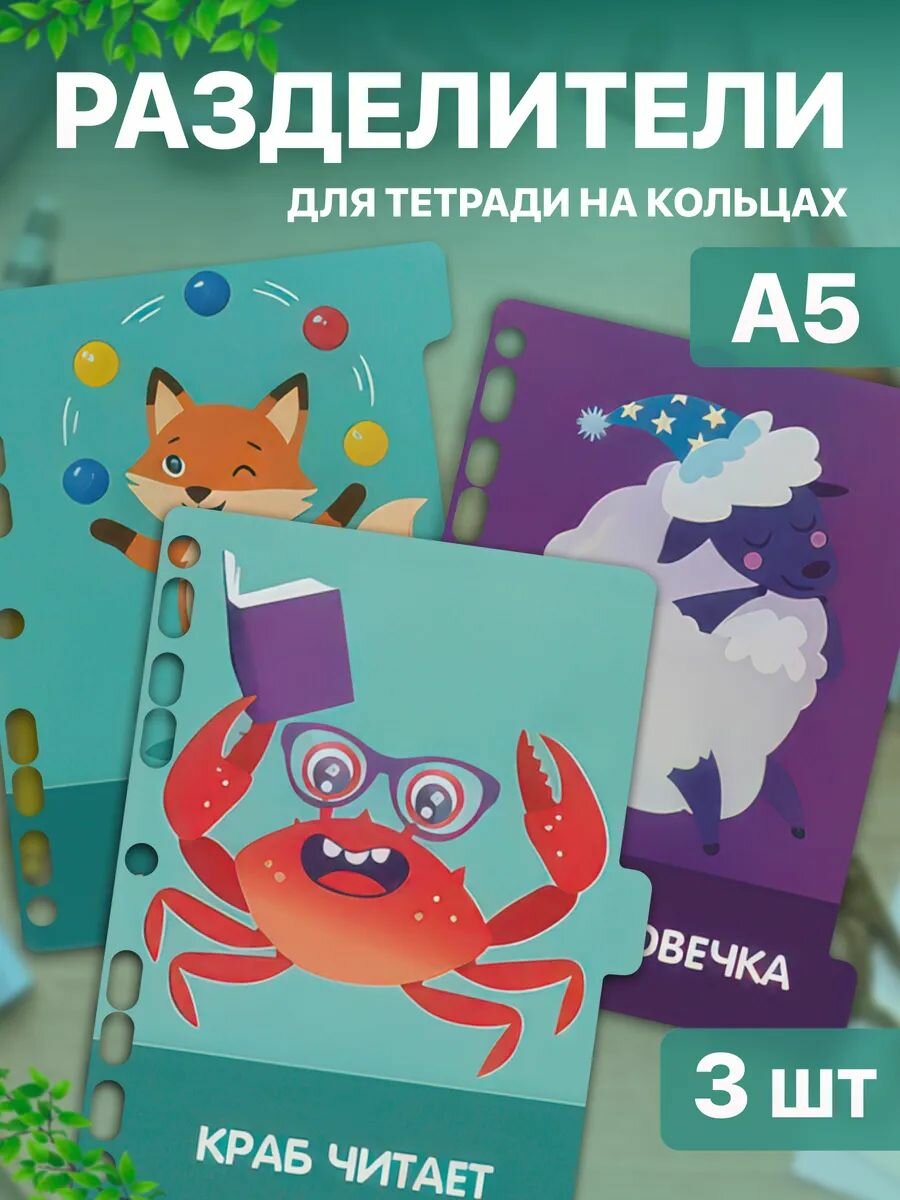 Разделители для тетради на кольцах А5 Сова со скакалкой Мем
