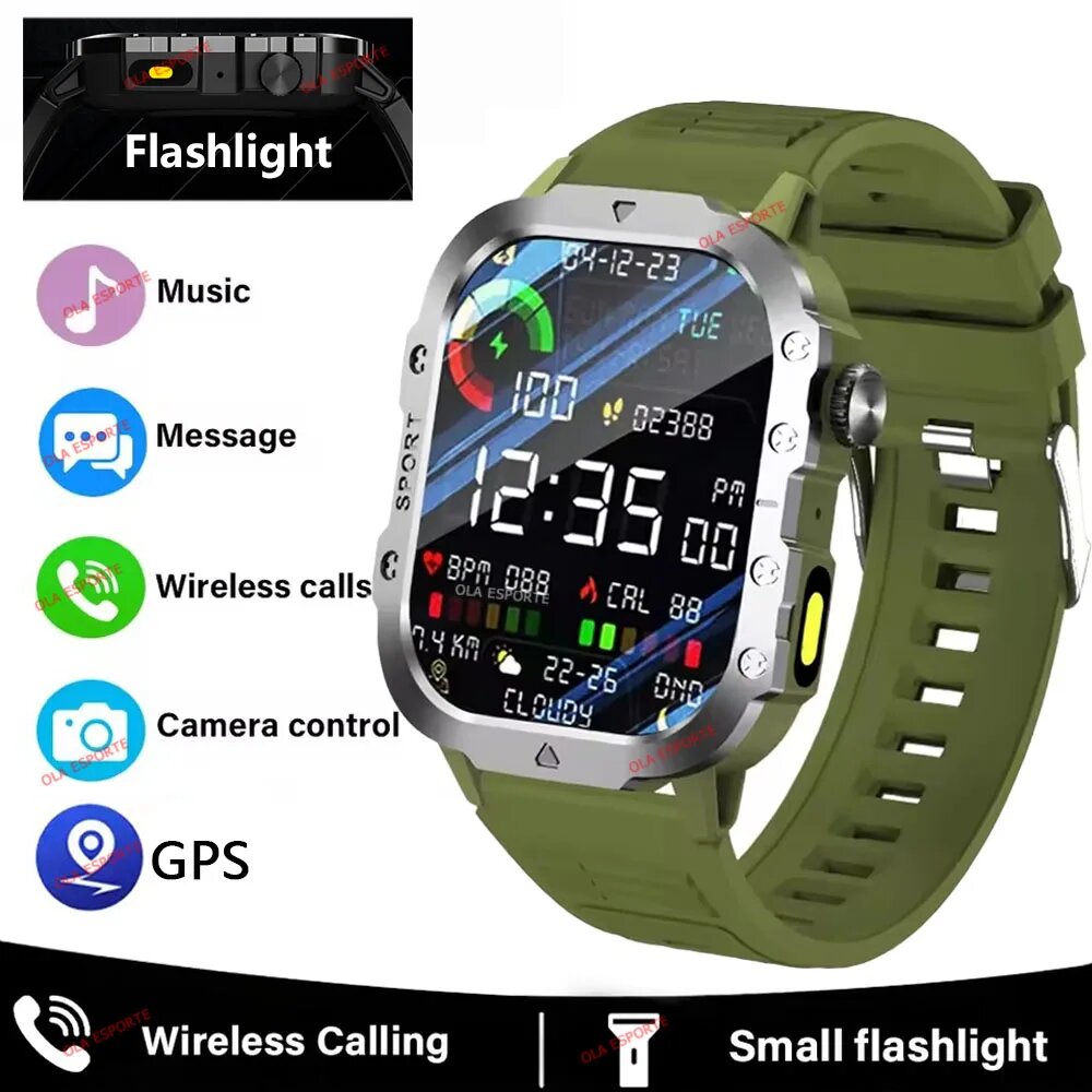 Smart Watch 2025 Robust Military, Зеленый