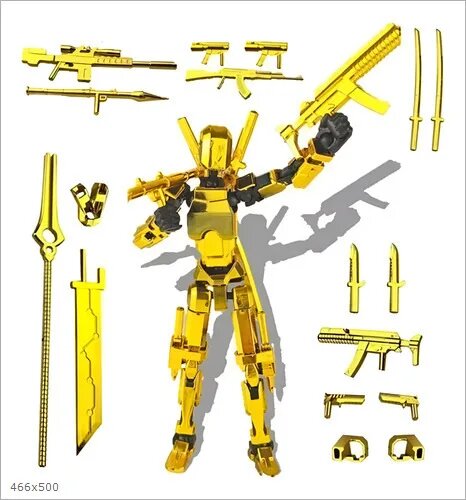 Набор фигурок T13 Titan 13 Robo 13 Желтый, no Gatling
