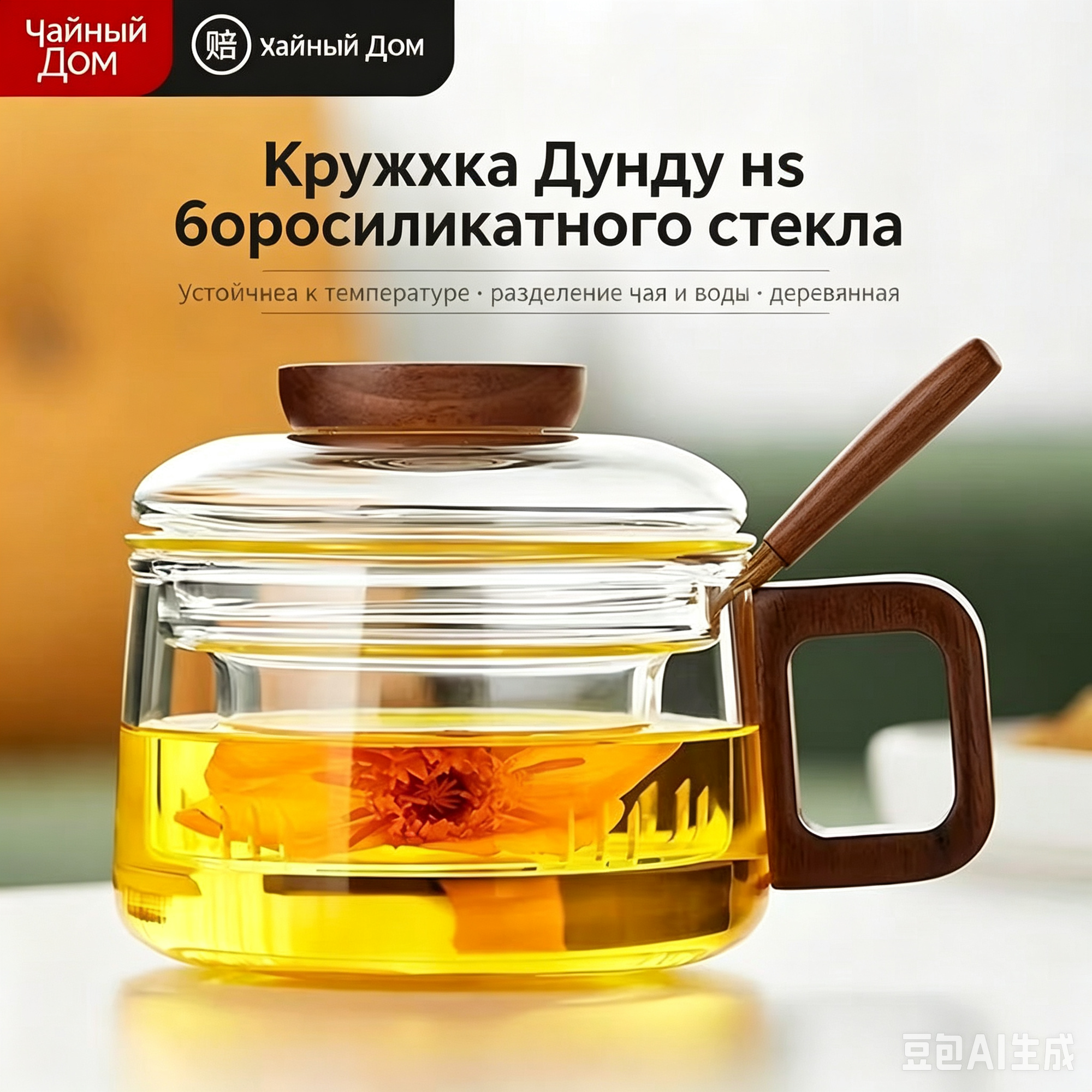 Кружка заварочная с ситечком и крышкой-JINGMAO，Кружка заварочная с ситечком и крышкой-JINGMAO