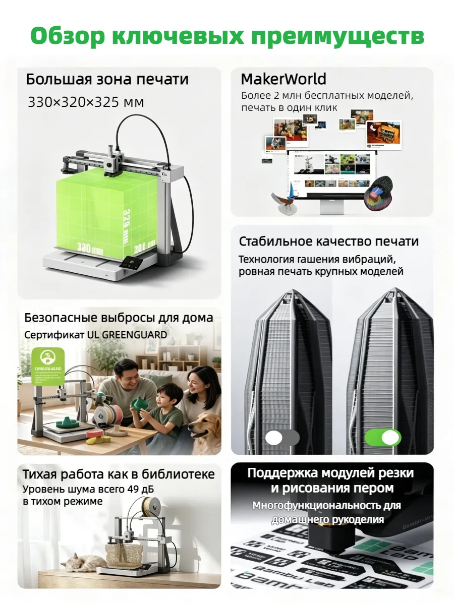 3D Принтер Bambu Lab A2L EU-версия (В Москве есть пункт послепродажного обслуживания) — фото 1