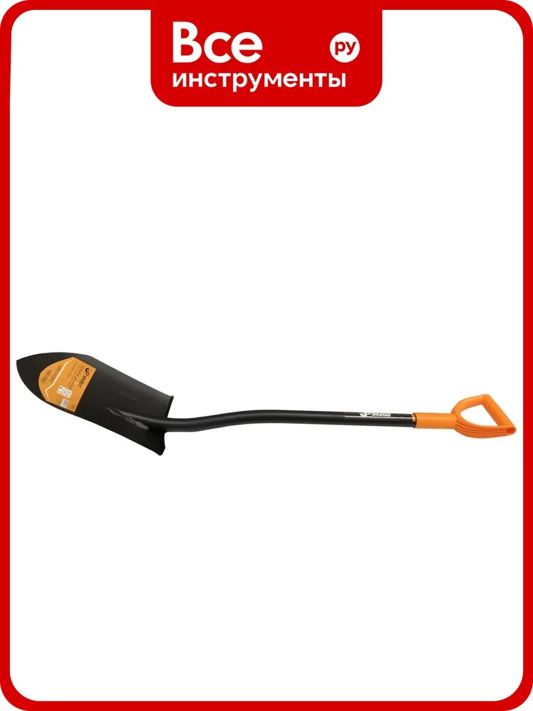 Лопата штыковая SKRAB ERGONOMIC 215x360x1120 мм, мет. черенок с увеличеным ковшом 28133