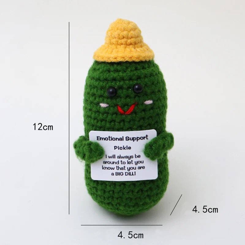 Вязаный кактус "Emotional Support Pickle" 12см