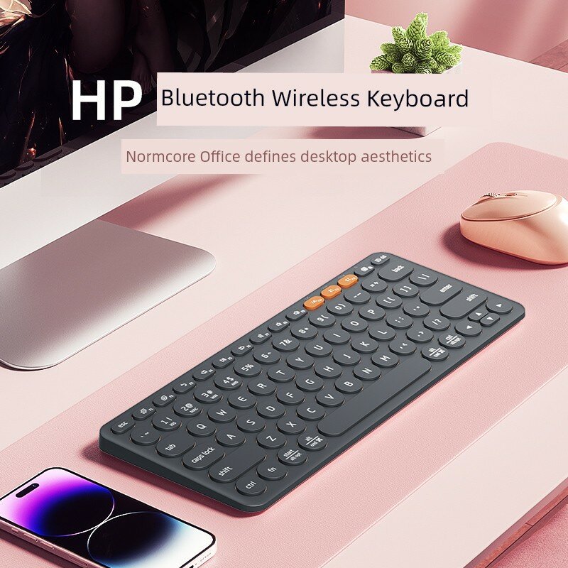 Беспроводная клавиатура HP Bluetooth для iPad и ноутбука, тихие клавиши, темно-серый цвет