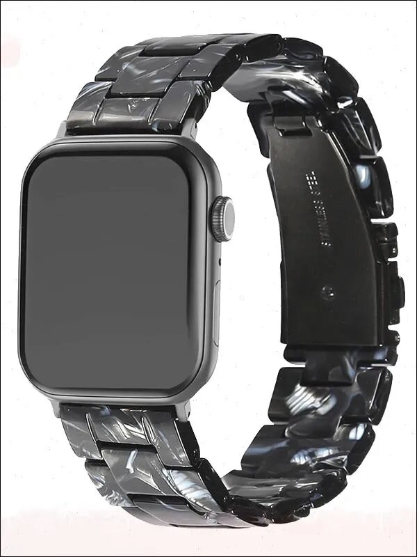 Ремешок для смарт-часов, керамическая смола, черный, для Apple Watch 42/44/45/46/49мм, S10 — фото 1