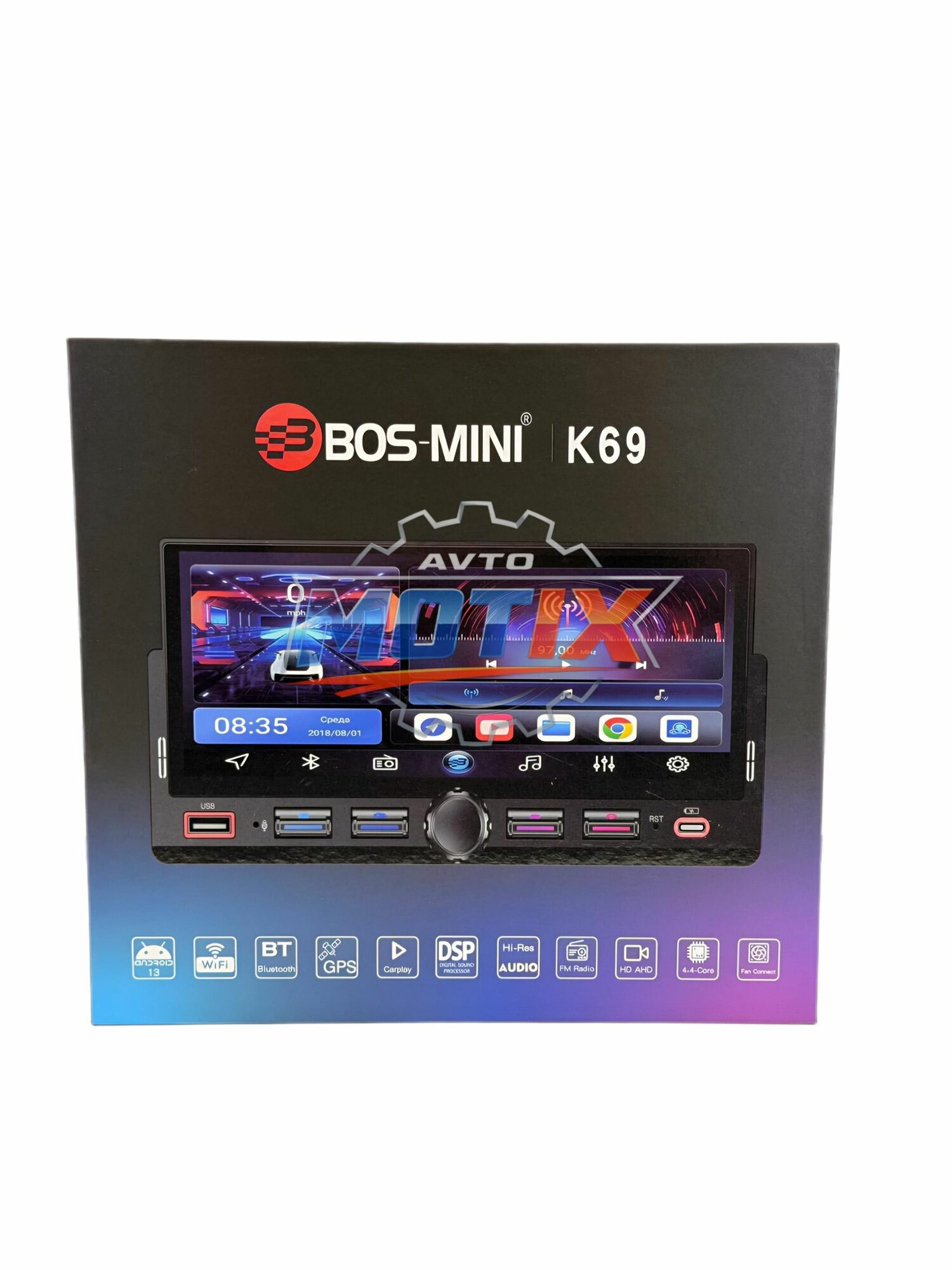Автомагнитола 2DIN BOS-MINI K69 Android 4+64GB 9"