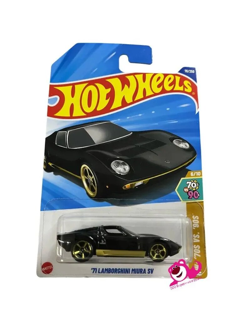 Машинка Mattel Hot Wheels 2025 C4982 1971 Lamborghini Miura SV (Black)