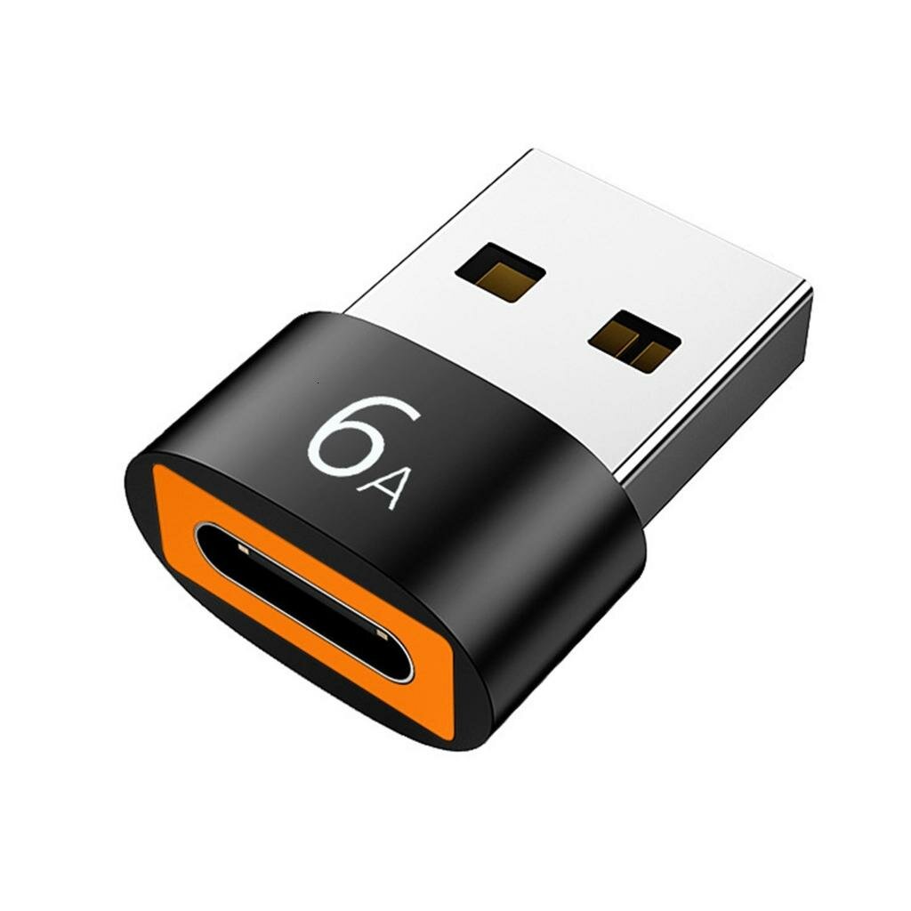 Разъём USB-C (гнездо) на USB-A (штекер) OTG, Черный
