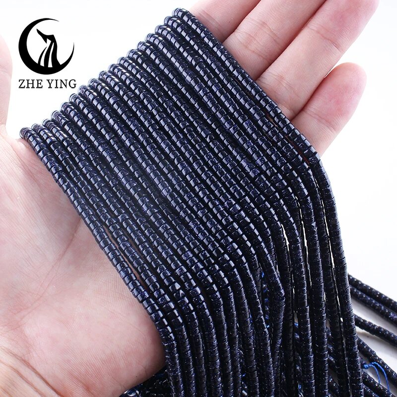 Бусины Zhe Ying амазонит 2x4 мм Черный, 53. blue sand
