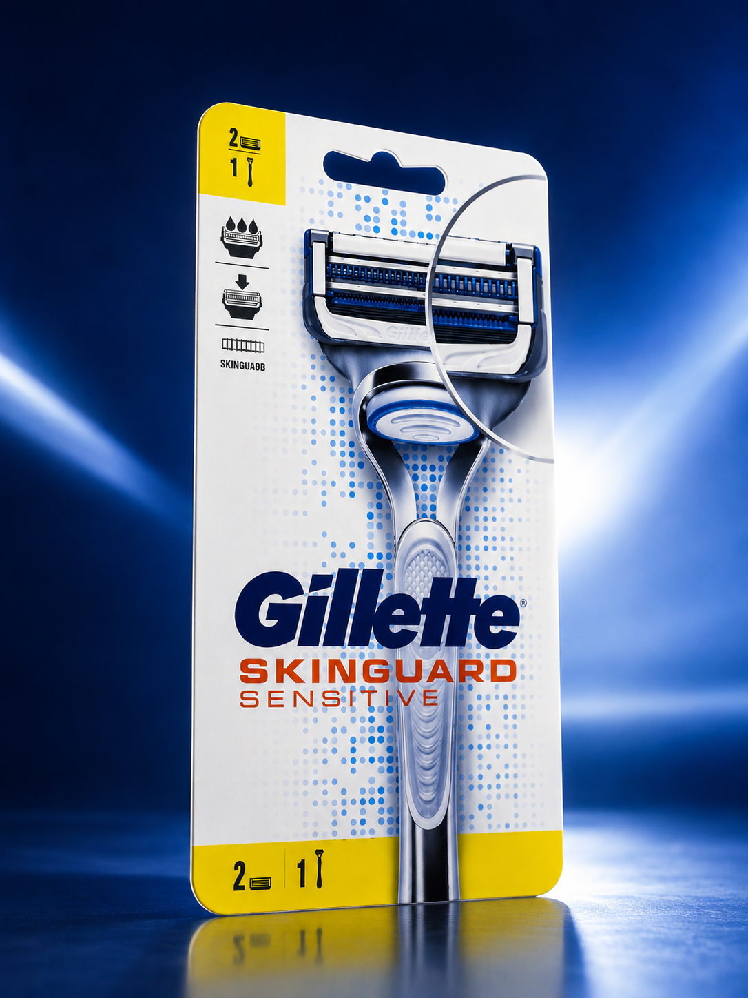 Станок для бритья мужской Gillette Skinguard Sensitive с 2 сменными кассетами, оригинальный