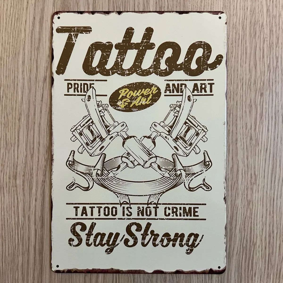 Табличка металлическая интерьерная Tattoo Studio Тату студия
