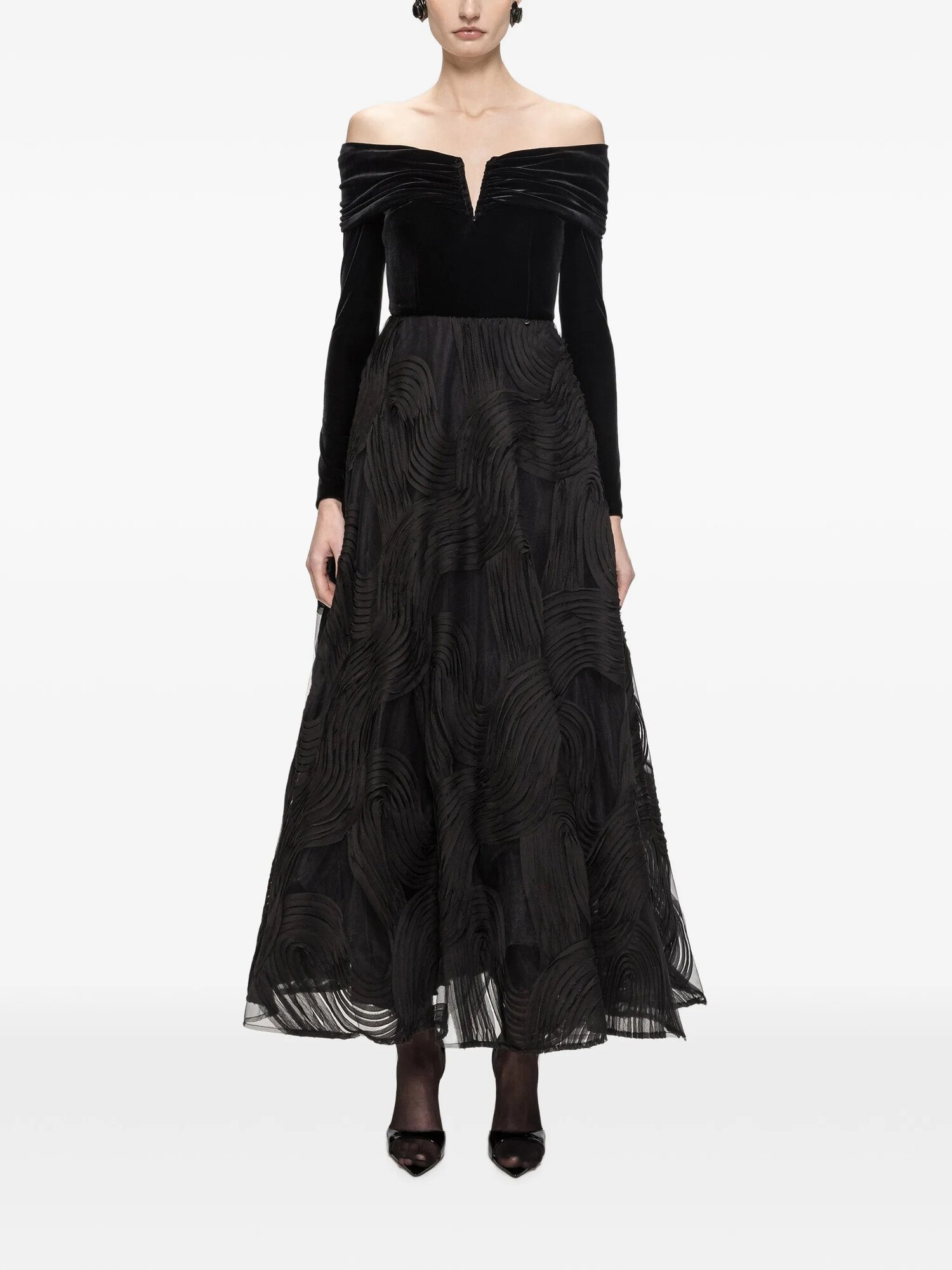 Платье Nissa Velvet and tulle dress