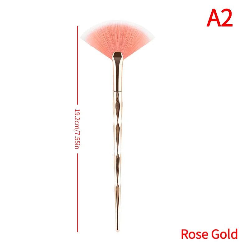 Веерообразная кисть для хайлайтера YOVIP, Rose Gold