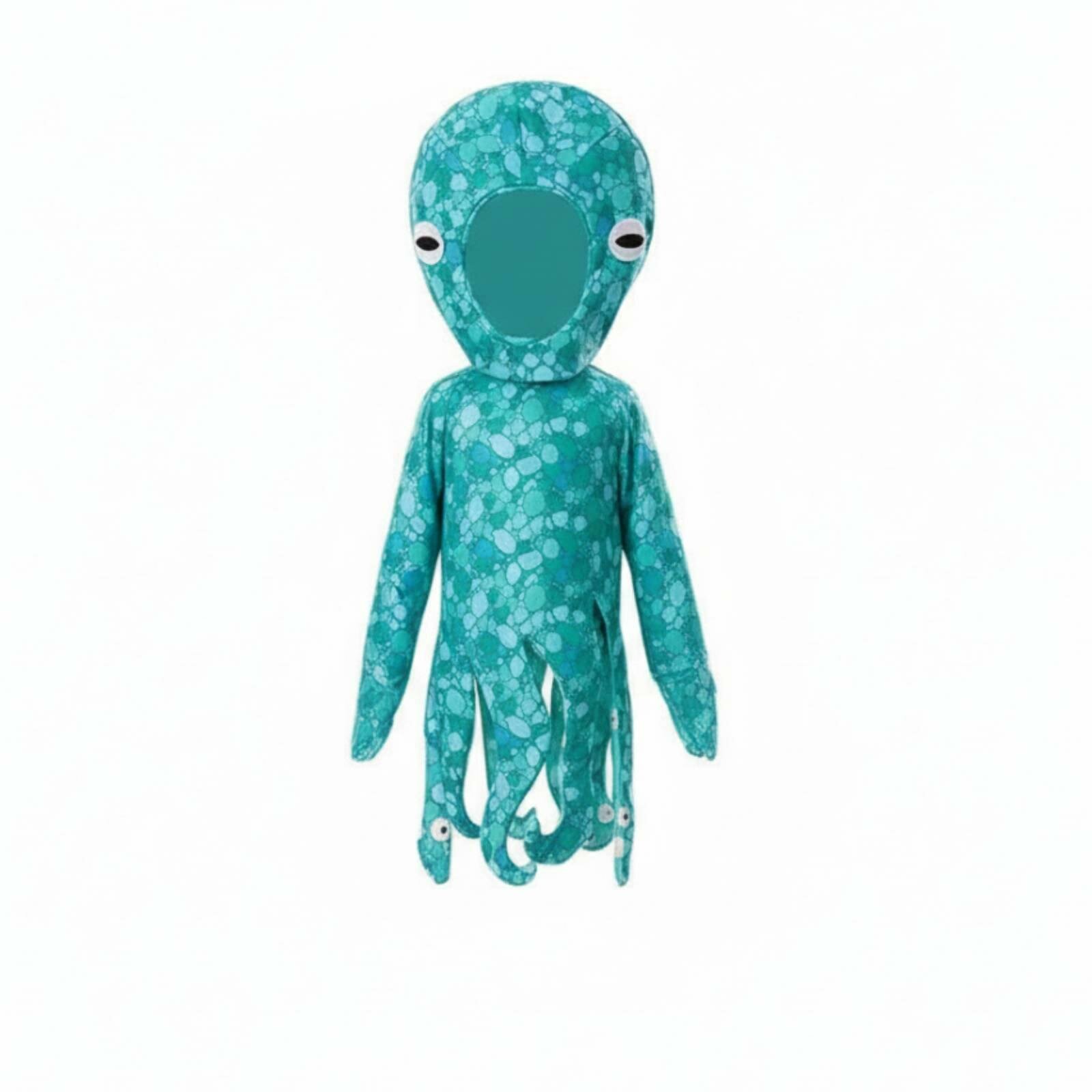 Костюм кальмара, морского существа, костюм морского существа на все тело для детей, вечеринок, Хэллоуина, школьных спектаклей, синий, зеленый, размер XL.