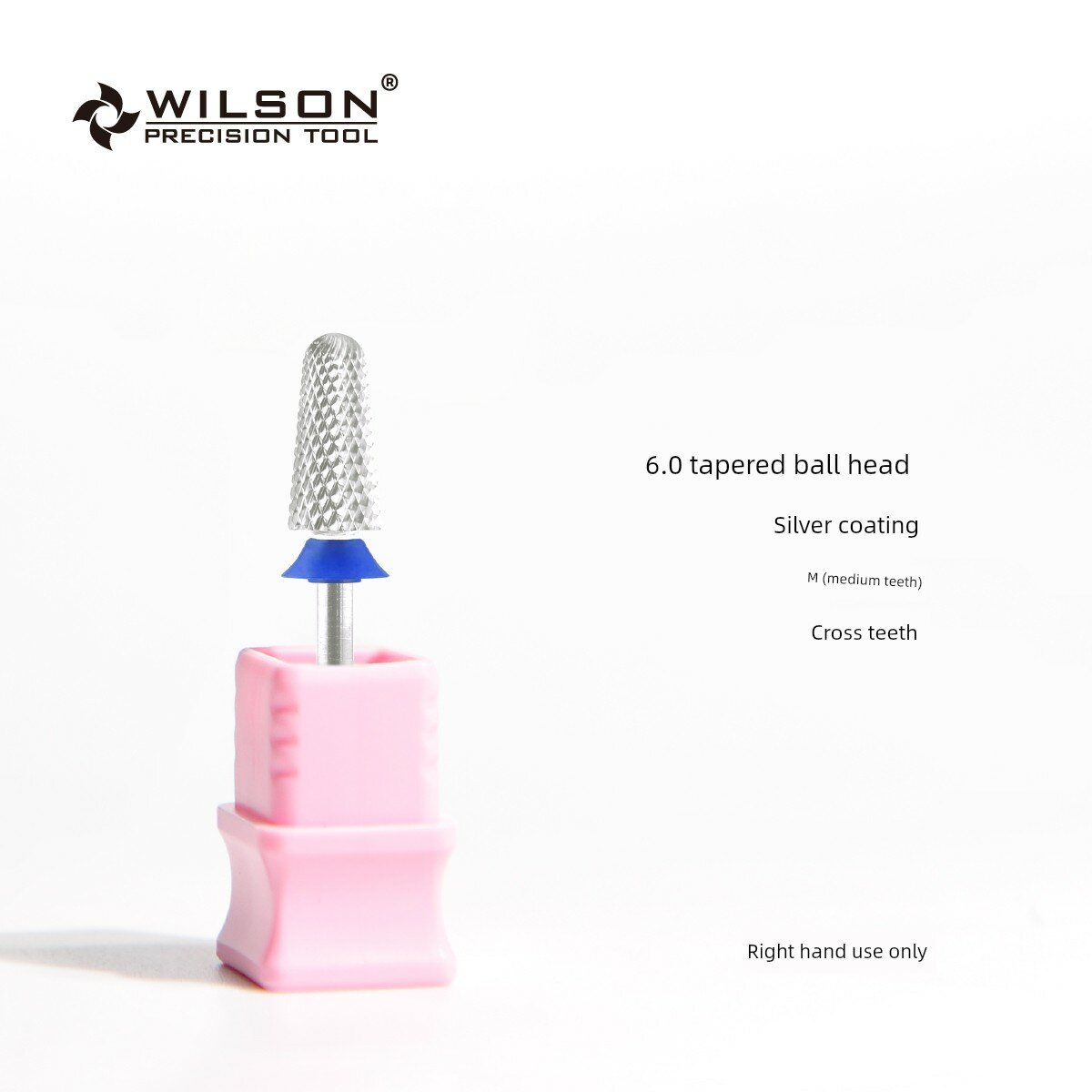 WILSON 6.0мм Нежный Конический Файл для Ногтей Серебряный M - Профессиональный Инструмент для Ухода за Ногтями, Арт.