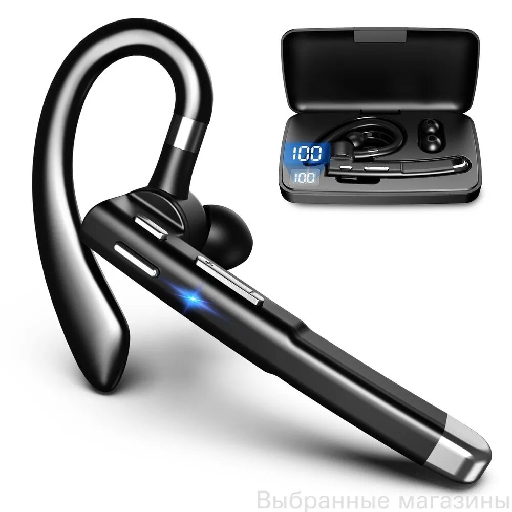Наушники беспроводные моно Bluetooth 5.2 с микрофоном, USB Type-C, черный