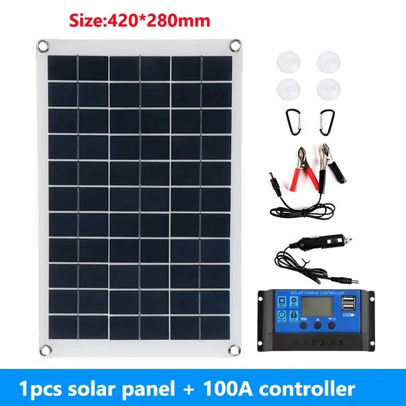 Солнечный комплект 400Вт+200Вт 18В с контроллером with 100A controller