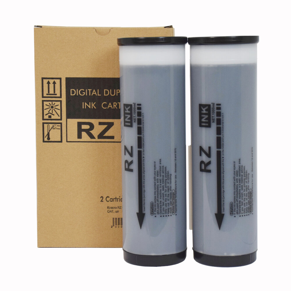 2 штуки. Краска для RISO RZ/EZ/MZ/SF черная 1л (OAT) ТУ (маленькая коробка из 2-х банок)