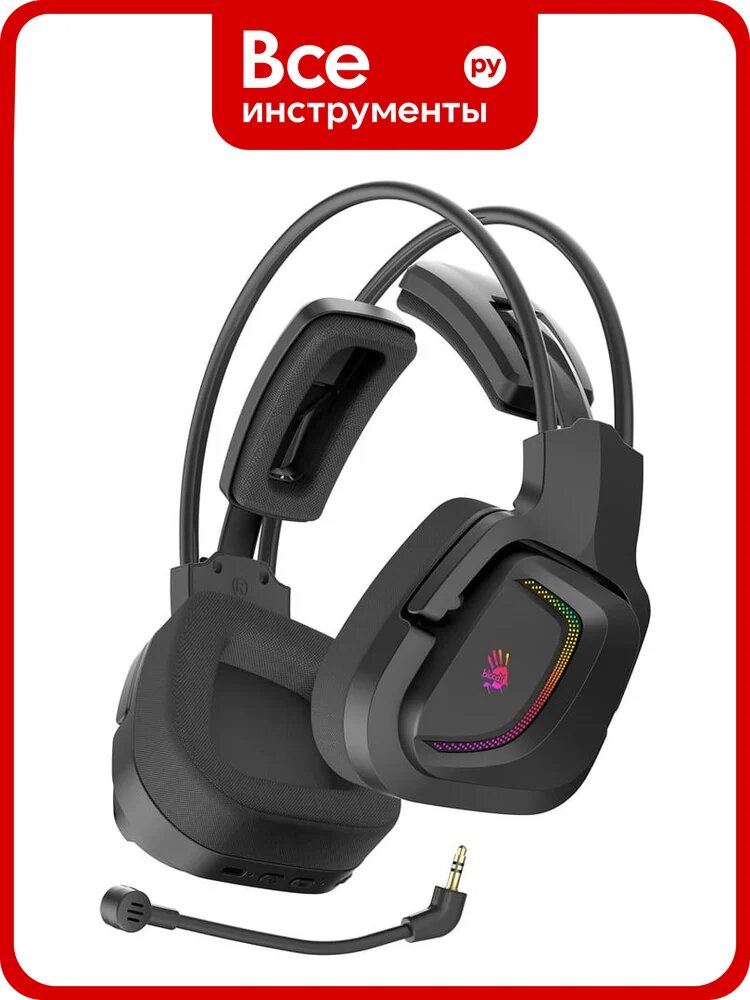 Наушники с микрофоном A4TECH Bloody MR575 черный 1.5м мониторные BT/Radio (MR575) 1874624