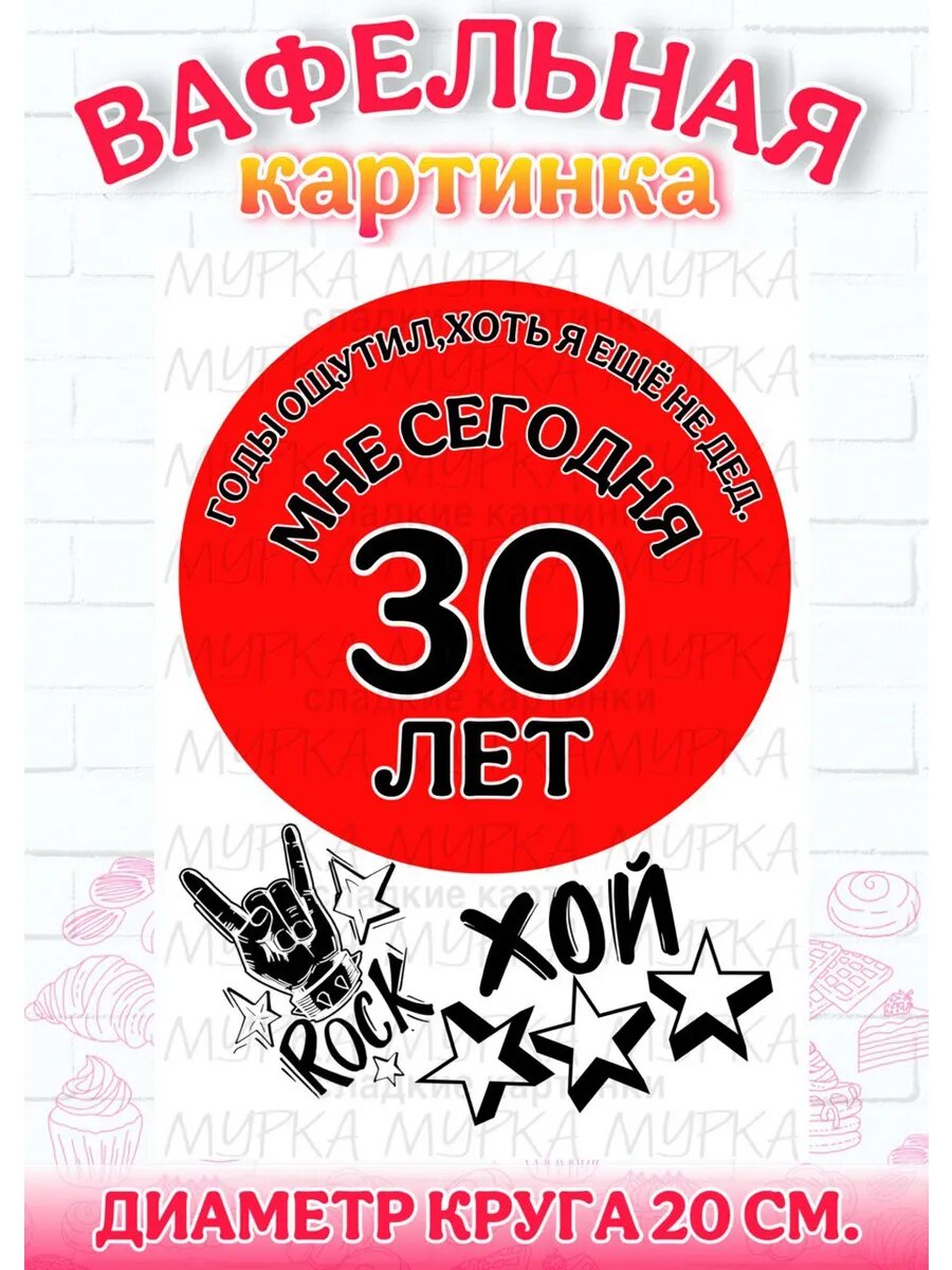 Вафельная картинка на торт с днём рождения — это яркий и удобный декор для праздничного десерта