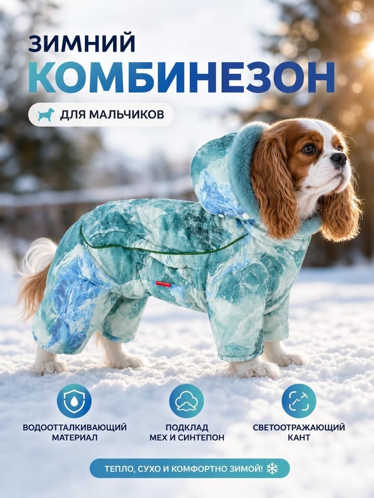 Зимний комбинезон для собак мальчиков (мелкие и средние породы)