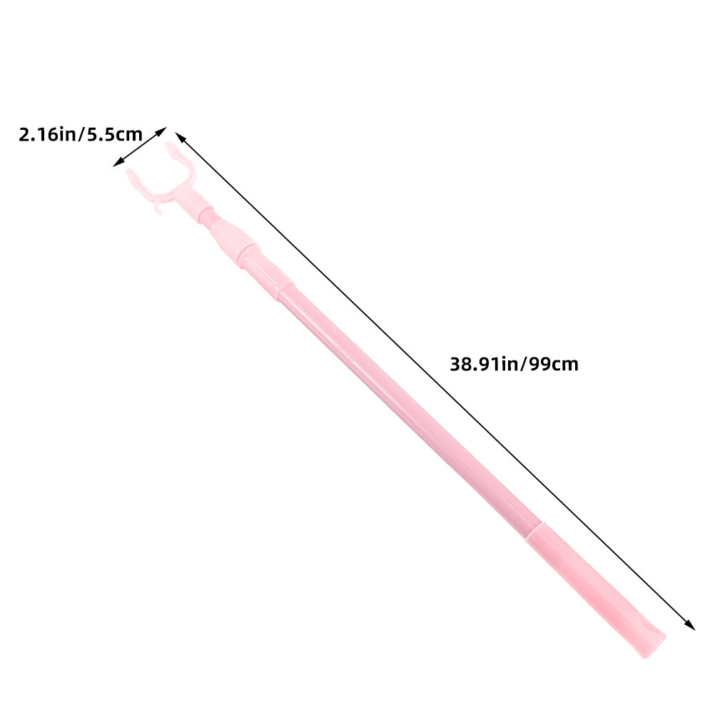 Розовый Телескопический Вешалка Для Одежды 2 Штуки 99.00X5.50X2.00Cm