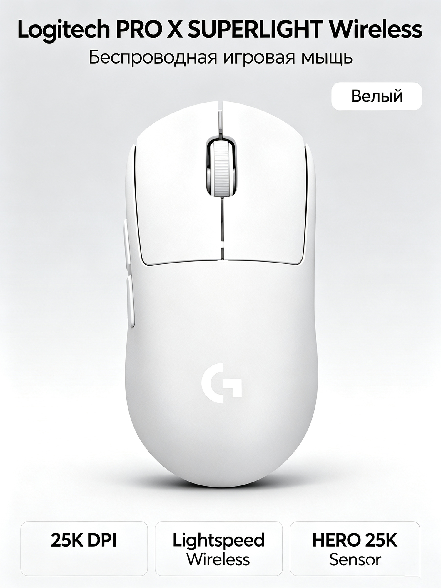 Беспроводная игровая мышь Logitech G Pro X Superlight, белый