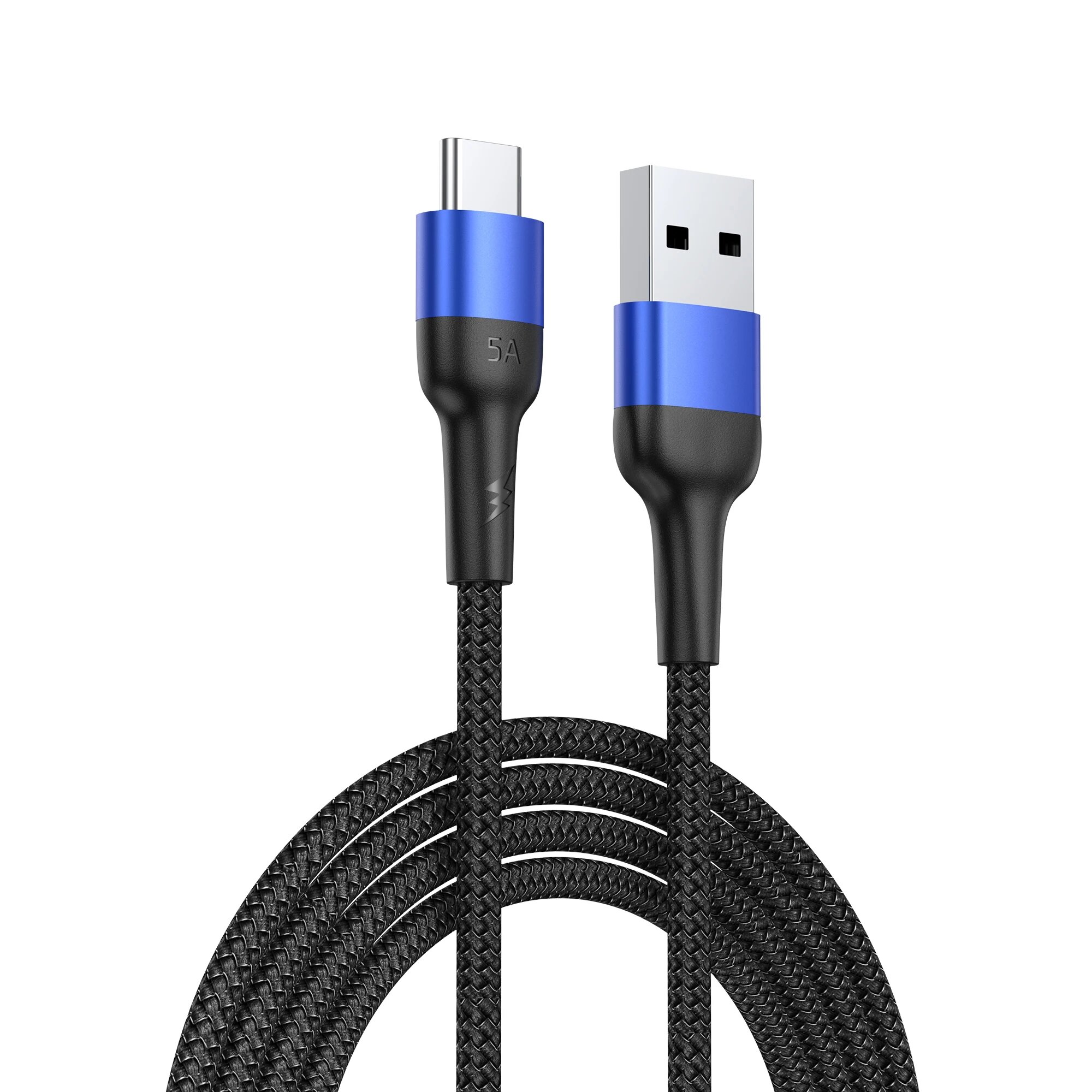 Кабель USB-C на USB-C 1м, Синий, 88W, 5A