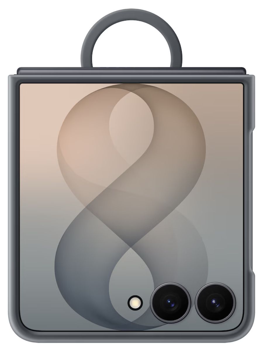 Силиконовый чехол с кольцом и магнитным креплением Samsung Galaxy Z Flip8, графитовый, EF-EF776CBEGRU