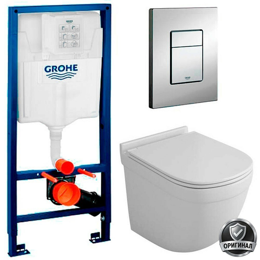 Инсталляция Grohe Rapid SL 38772001 + унитаз OWL Eld Cirkel-H OWLT190101 безободковый с сиденьем