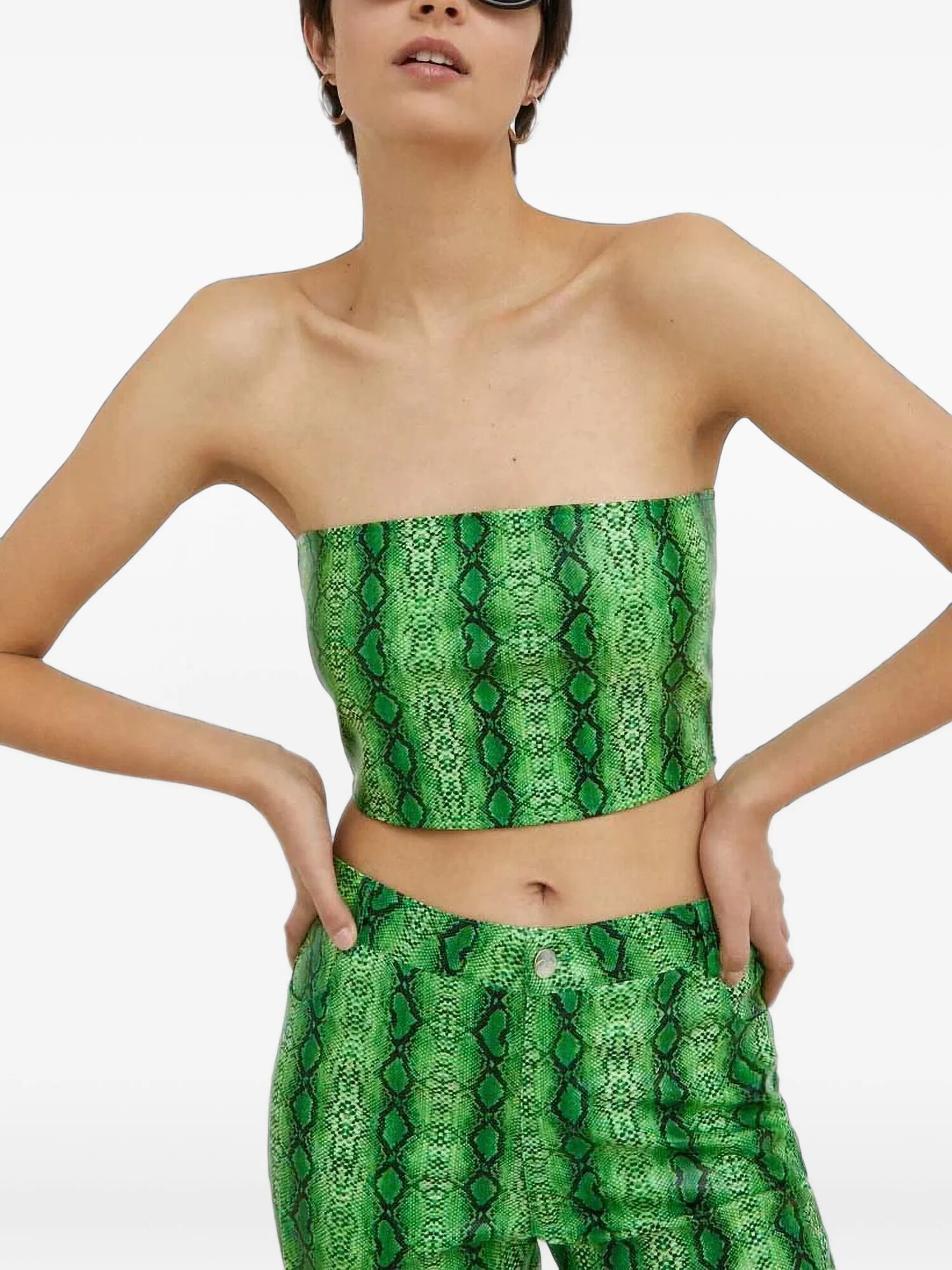 Топ Snake-effect strapless top